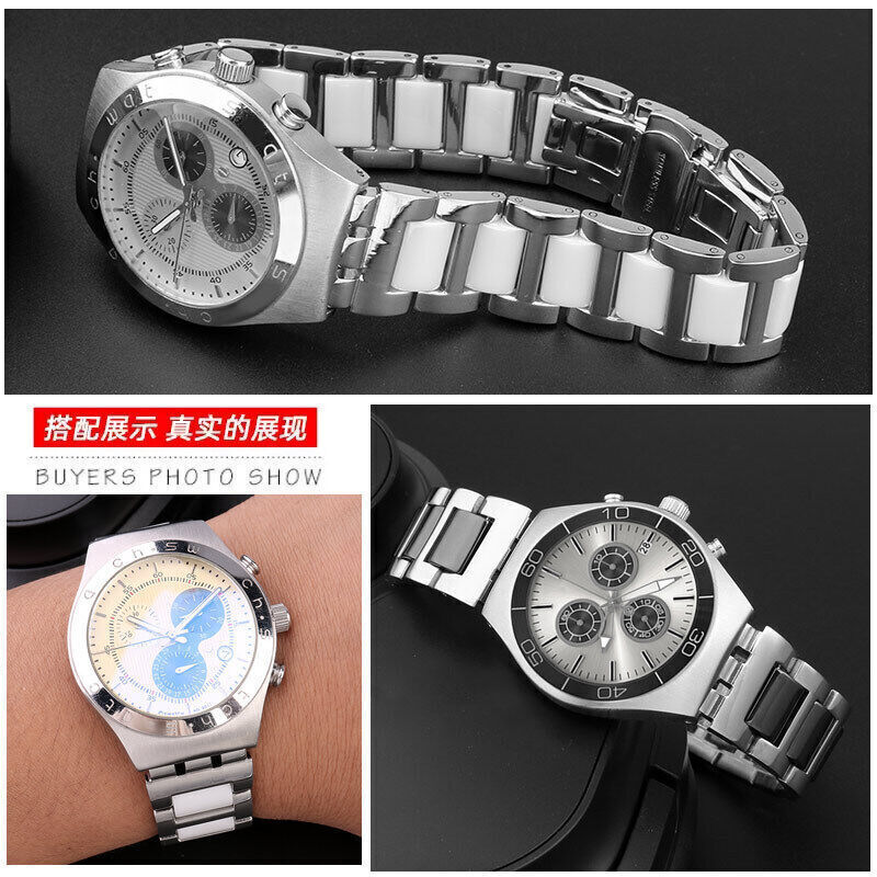 17-19mm For SWATCH YVS434G-CS485GC Watchband Strap Stainless Steel ...