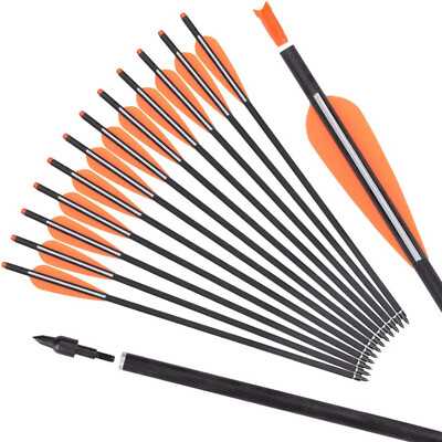 Crossbow Arrows 18'' Carbon Archery Arrows Outdoor Hunting Point Bolts ...