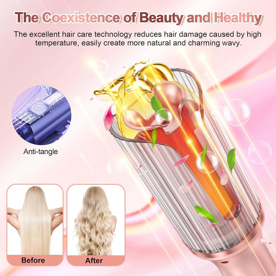 Automatic Curling Iron, Auto Curling Wand with 1 inch Large Ceramic ...