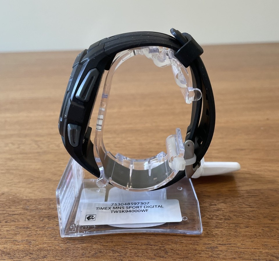 NEW Men's Timex IRONMAN INDIGLO TW5K94000 Sports Black/Gray Digital ...