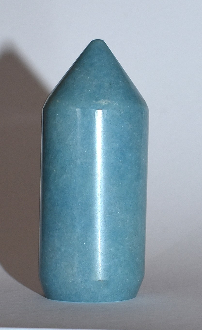 Angelite-Anhydrite Crystal Point Tower Obelisk Hand Carved, Top Grade ...