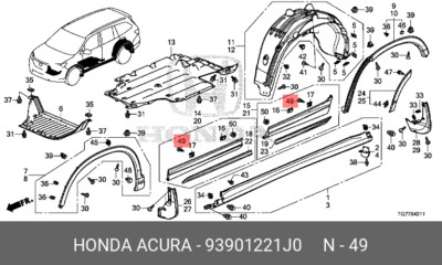 Genuine OE Screw 93901221J0 For Honda 93901-221J0 | eBay