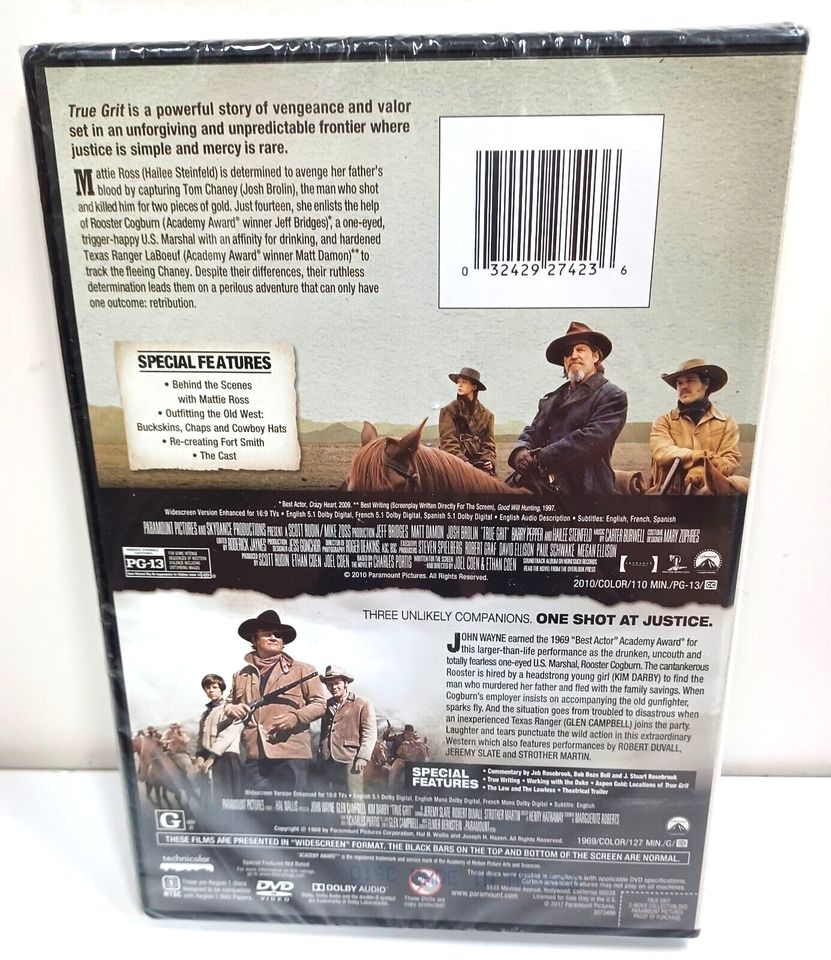 True Grit 2-Movie Collection DVD Original John Wayne + Remake Jeff ...
