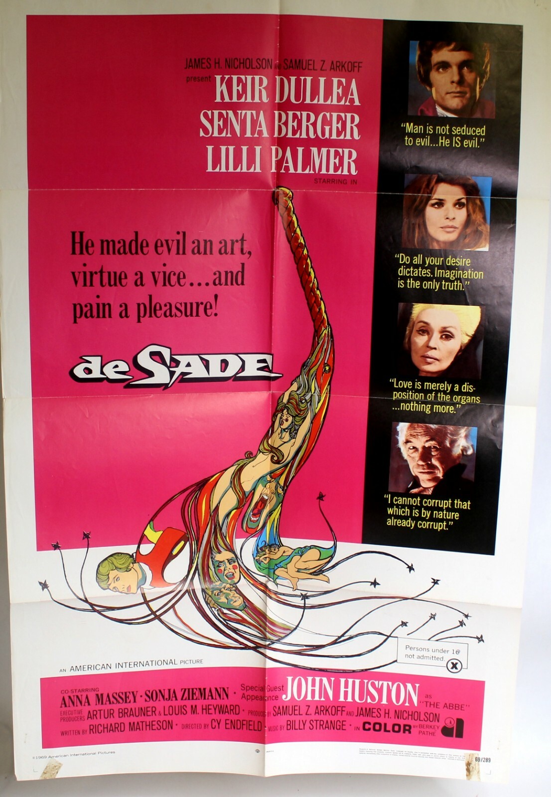Original De Sade One Sheet Movie Poster 1SH Limited 69/289 Am Int ...
