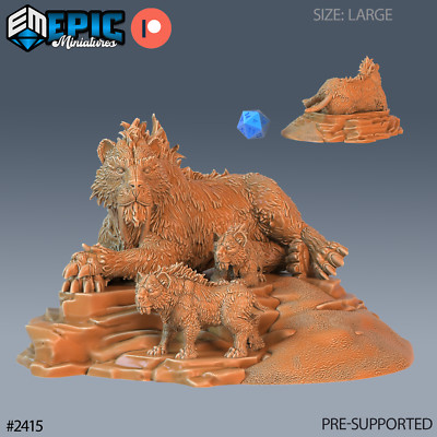 Sabertooth Tiger D | Epic Miniatures | RPG Wargaming 3D Printed ...