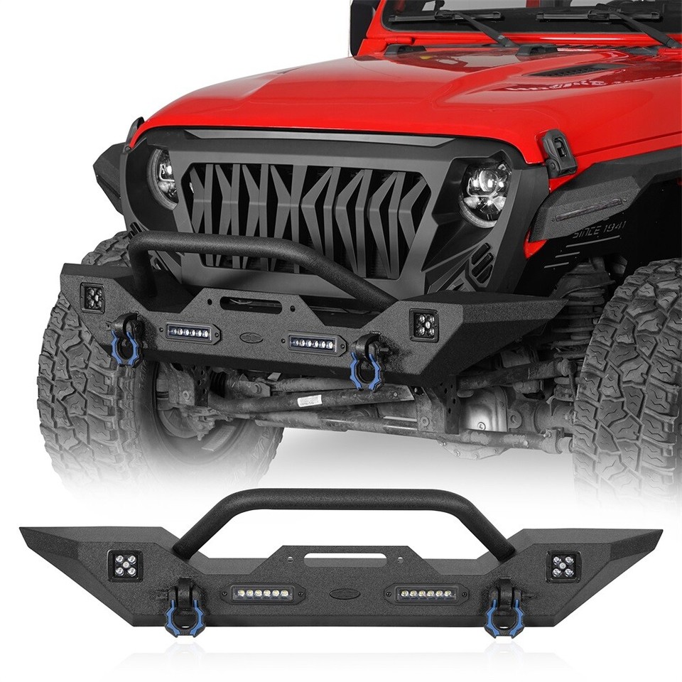 Steel Front Bumper Reinforcement w/Light Fit 18-25 Jeep Wrangler JL ...