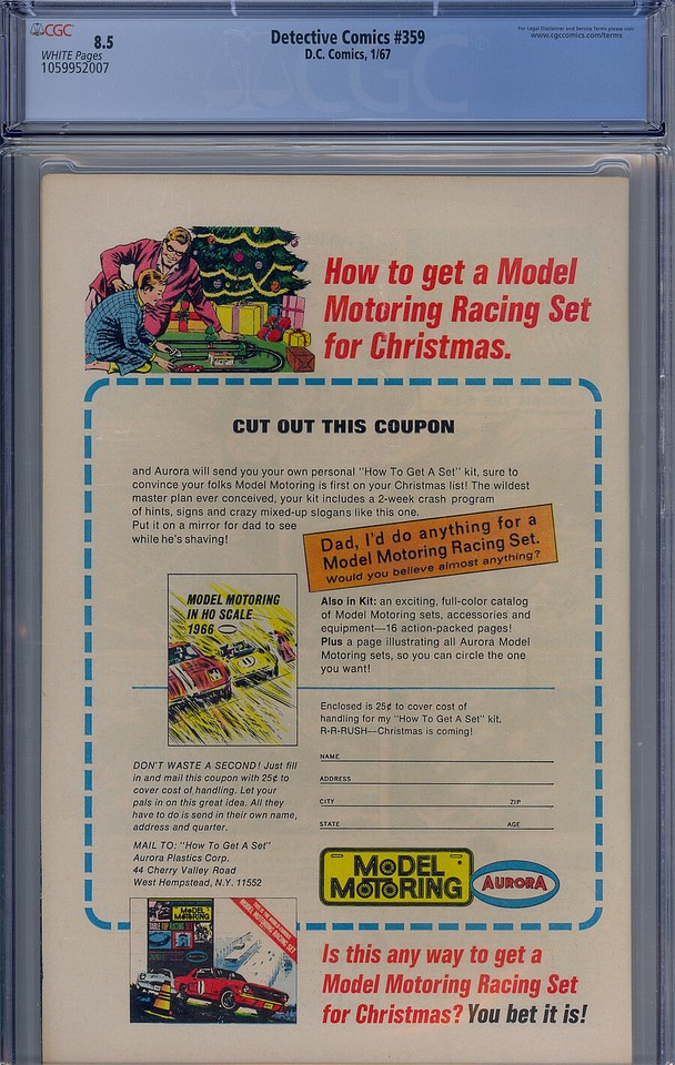 DETECTIVE COMICS #359 CGC 8.5 WHITE PAGES 1ST BATGIRL APPEARANCE BATMAN ...