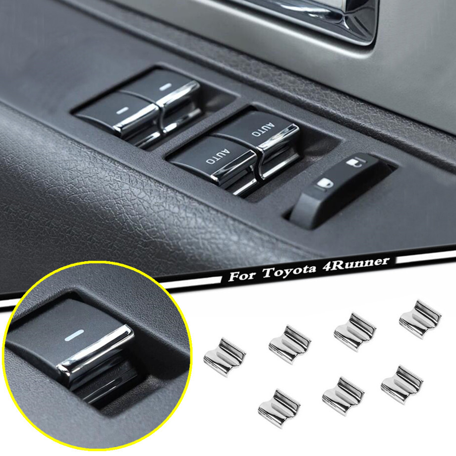 For 2010-2023 Toyota 4Runner Chrome Window Lift Button Switch Trim Cover Bezels | eBay