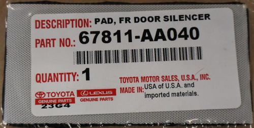 NEW OEM 2002-2023 TOYOTA LH/RH FRONT/REAR Door Shell Pad Insulation ...