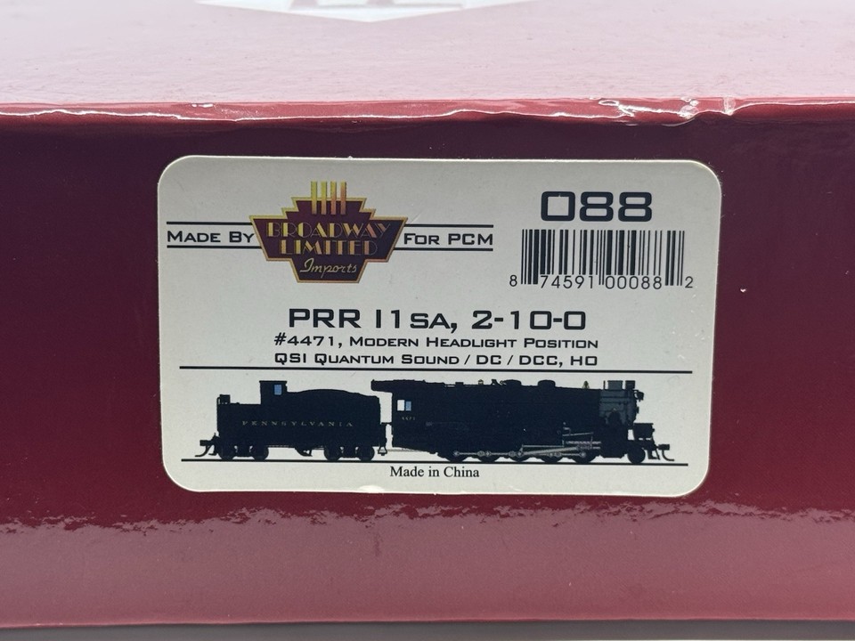 HO PCM Broadway Limited 088 Pennsylvania I1sa 2-10-0 Locomotive PRR DCC ...