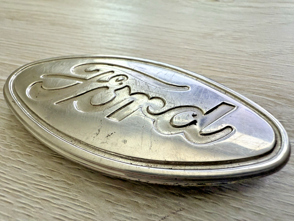 Rare Vintage 1920s Ford Script Radiator Emblem Original Nickel Oval ...