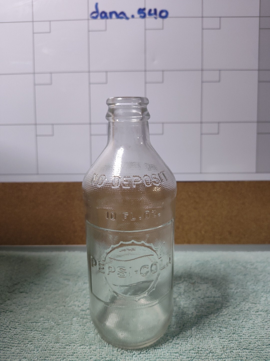 Old Vintage PEPSI Bottle 16 oz. Embossed Clear Glass Pepsi-Cola Empty ...