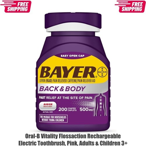 Bayer Back and Body Extra Strength Aspirin 500 mg, Pain Reliever With ...