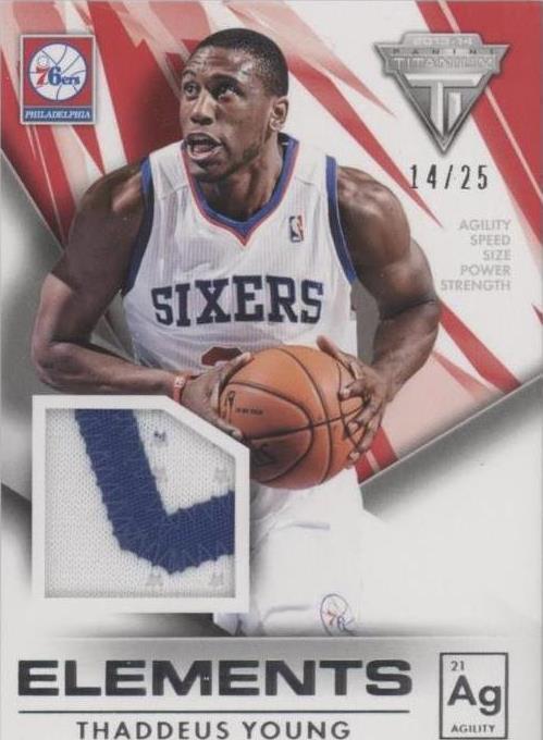 2013-14 Panini Titanium - Elements Materials Thaddeus Young #19 Prime ...