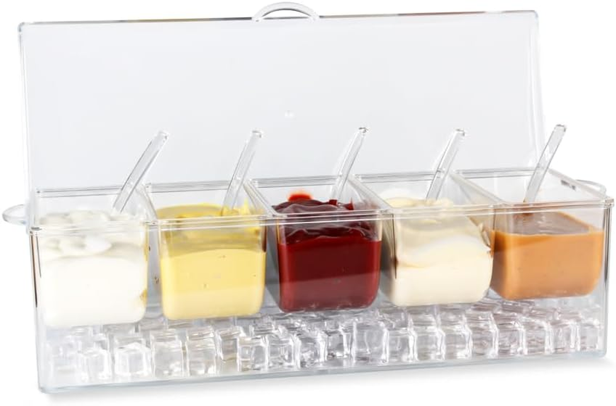 Chilled Condiment Server | Clear Icy Condiment Bar | Chilled Condiment ...