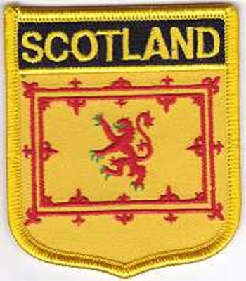 SCOTLAND SHIELD FLAG EMBROIDERED PATCH -- IRON-ON -- NEW 2.5" x 2.75 ...