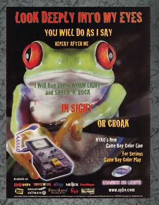 Game Boy Color Worm Light Shock N Rock Original 1999 Vintage Print Ad ...
