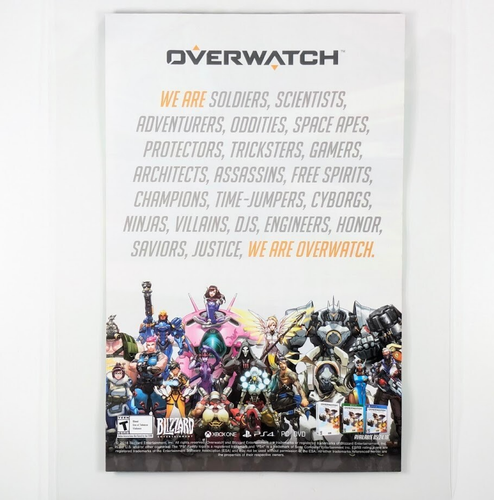 Overwatch 2016 video game promo ad laminated Blizzard Xbox PS4 PC ...