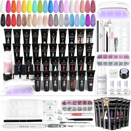 Poly Gel Nail Kit for Pretty Gift: 36 Colors Poly Gel Nail Starter Kit ...
