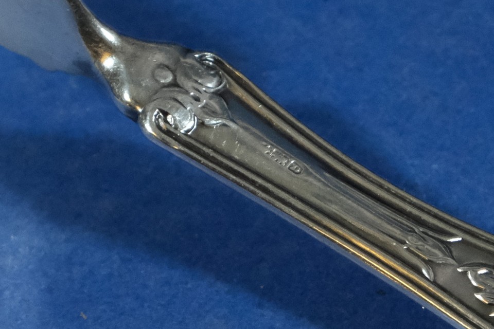 Vintage Sterling Silver Twist Handle Master Butter Spreader 7 3/8" Lion ...