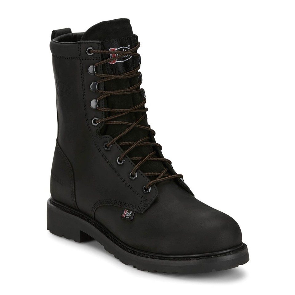 Justin Original Workboots Truckton 8 Inch Waterproof Steel Toe Lace Up ...