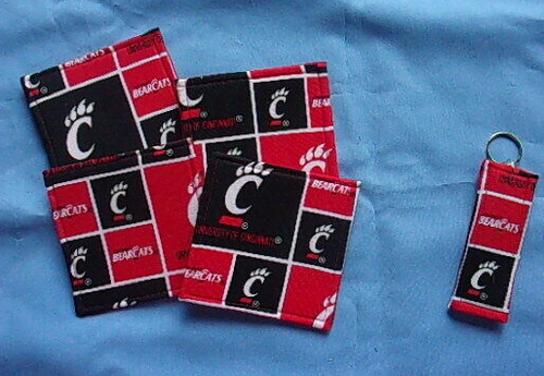 New COASTERS set of 4 and/or KEYCHAIN KEY RING University Of Cincinnati ...
