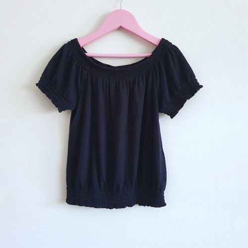 Size 8 NWT Target navy wide neck stretch girls jersey top stretch ...