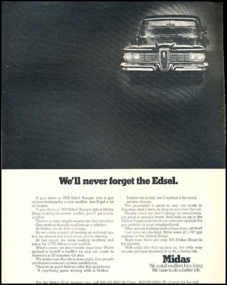 1959 Edsel Ranger 1970 Midas Muffler Vintage Advertisement Print Art ...