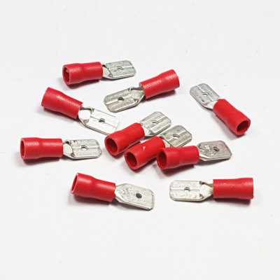 Insulated Male Red Spade Tab Terminal Connector Terminals Crimp ...