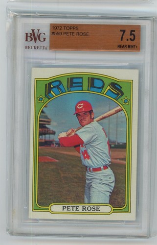 1972 Topps Baseball PETE ROSE #559 Vintage Reds BGS 7.5 NM+ w/8 Vintage ...