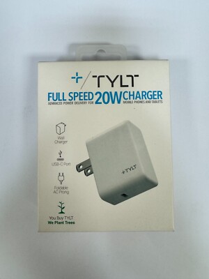 TYLT 20W USB-C Wall Charger - Fast Charging, Compact Design White | eBay