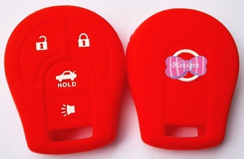 RED SILICONE CAR KEY COVER CASE for NISSAN MICRA X-TRAIL JUKE CUBE ...