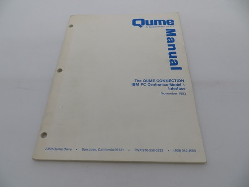 The QUME CONNECTION IBM PC Centronics Model 1 Interface computer manual ...