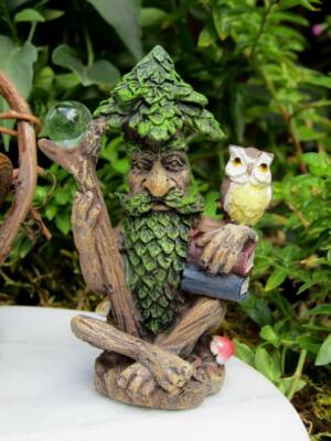 Miniature Dollhouse Fairy Garden Tree Wizard w/ Owl & Staff - Buy 3 ...