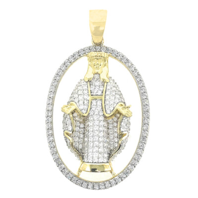 Men's Ladies 14k Yellow Gold Tone Sterling Silver Fancy Jesus Charm ...