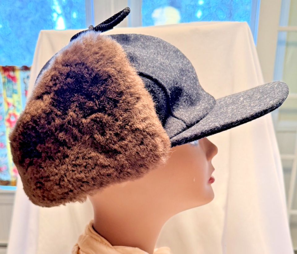 Men's Filson cap with Sheep Shearling Tied ear flaps | eBay