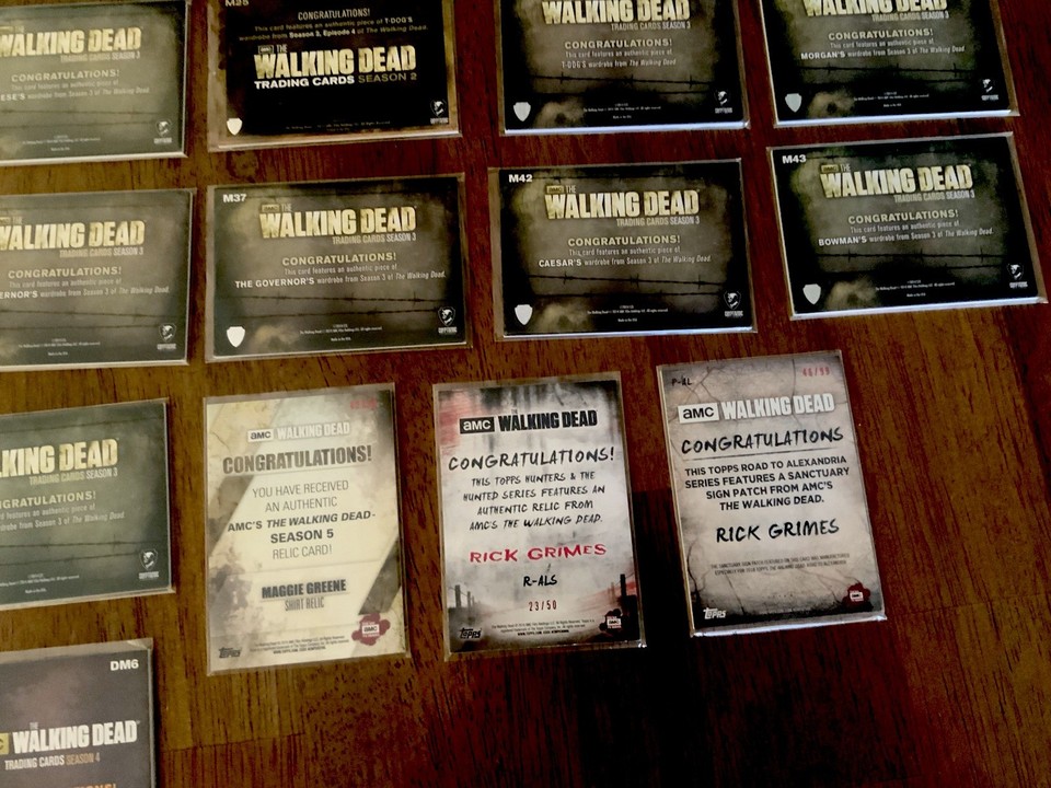 The Walking Dead 27 Card Lot of Wardrobe, Relic, Chase Inserts. - NEAR ...