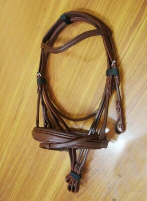 Adams-Tack Rolled Bridle With Raised Wave Brow band Eventing bridle | eBay