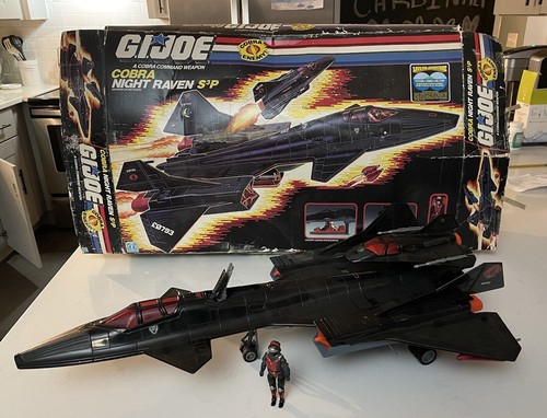 Vintage 1986 GI Joe Cobra Night Raven S³P Vehicle Strato Viper Figure ...