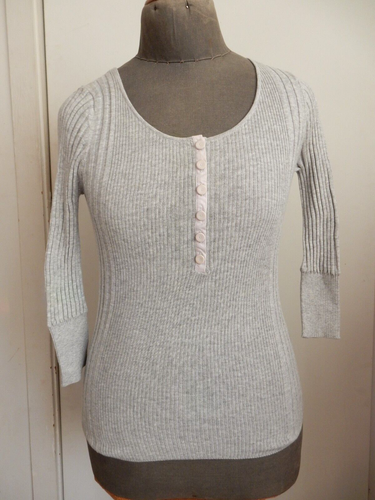 NWT White + Warren Cotton Ribbed Knit Scoop Neck Sweater Top Size L ...