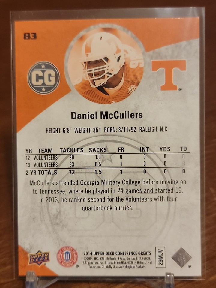 2014 Upper Deck Conference Greats #83 Daniel McCullers RC | eBay
