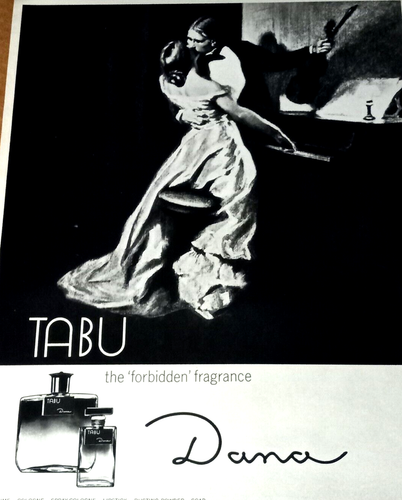 1966 print ad page - Tabu Dana man violin kissing lady piano perfume ...