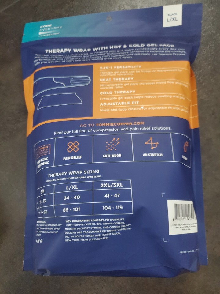 Tommie Copper Therapy Wrap Compression Pain Relief Size L/XL ( 34-40 ...