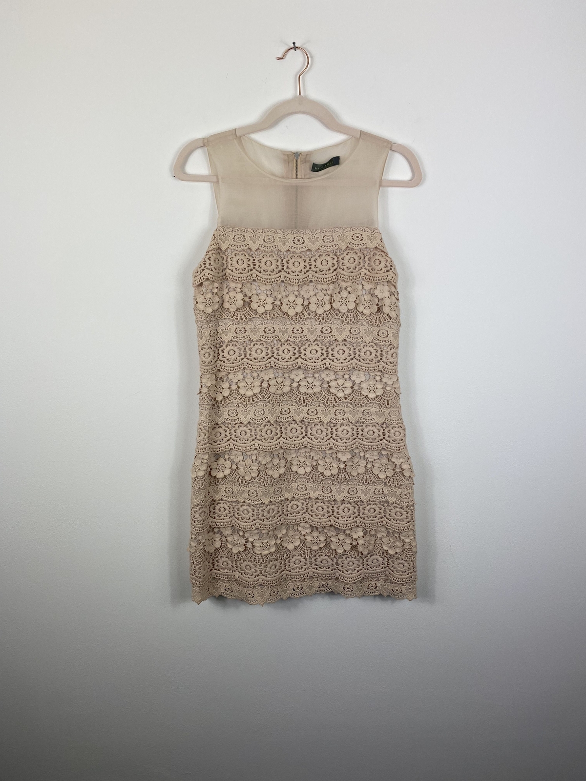 Mint Velvet Blush Pink Lace Dress Knee Length Cotton … - Gem