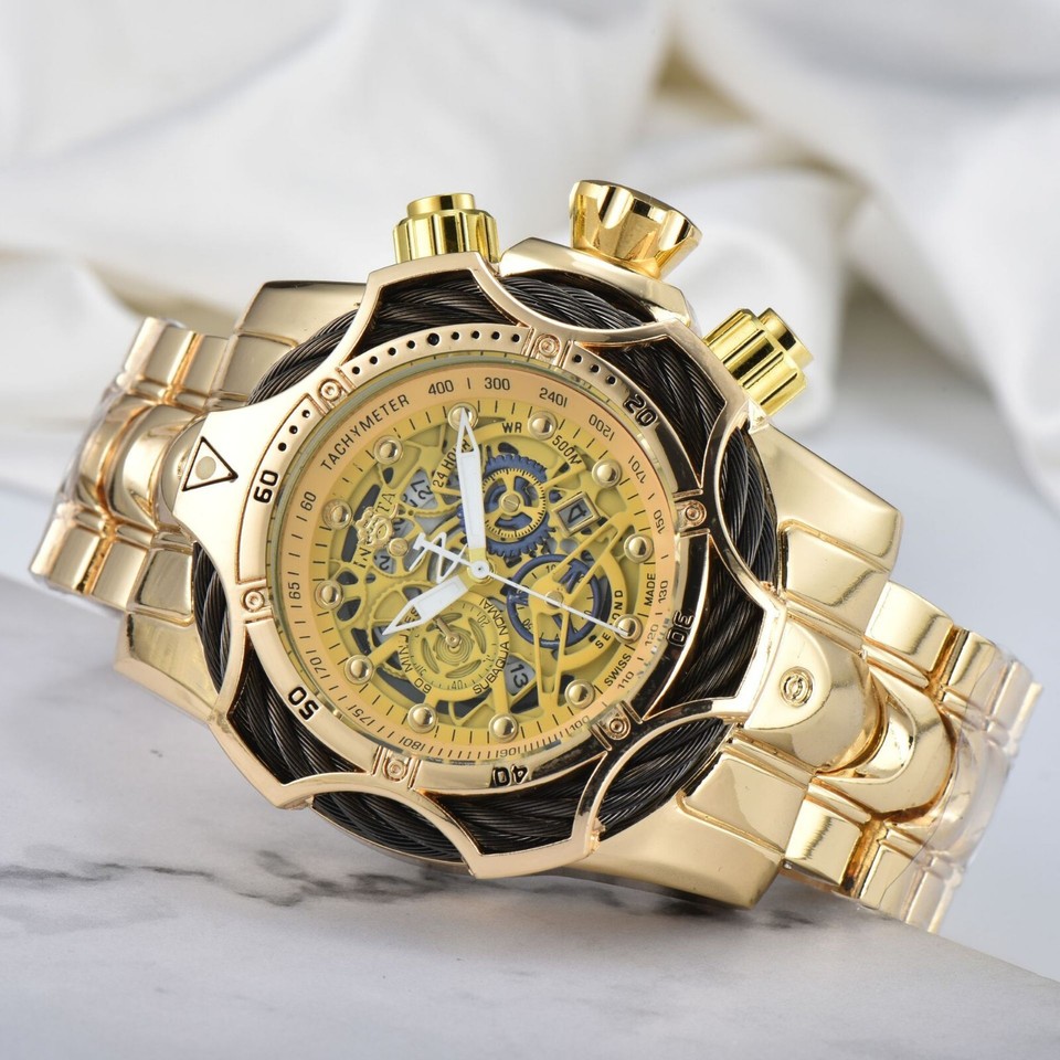 Men's Watch INVICTA Large Dial Steel Belt Sports Quartz Watch | eBay