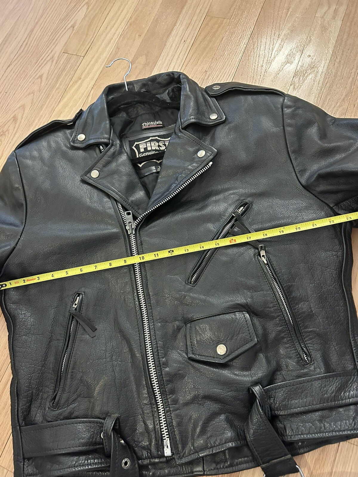 Rare Vintage FIRST Genuine Leather Biker Jacket Men’s… - Gem