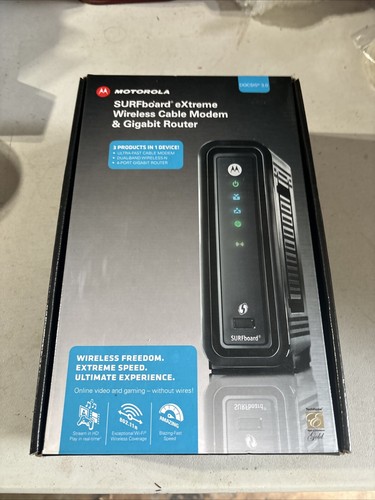 Motorola Surfboard Extreme Wireless Cable Modem Gigabit Router SBG6580 ...