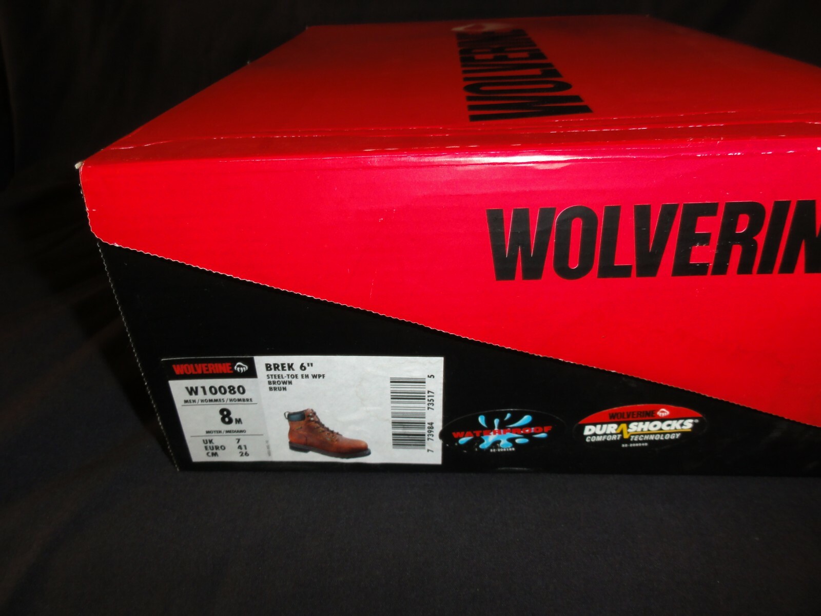 Wolverine Men's 6" Brek, W10080 Durashock Boots, Size 8M | eBay