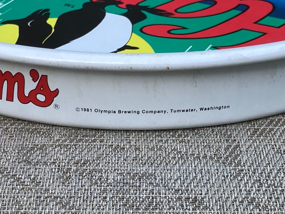 Vintage 1981 Hamm's Bear Beer Tray Olympia Brewing Co. with Bear Mascot ...