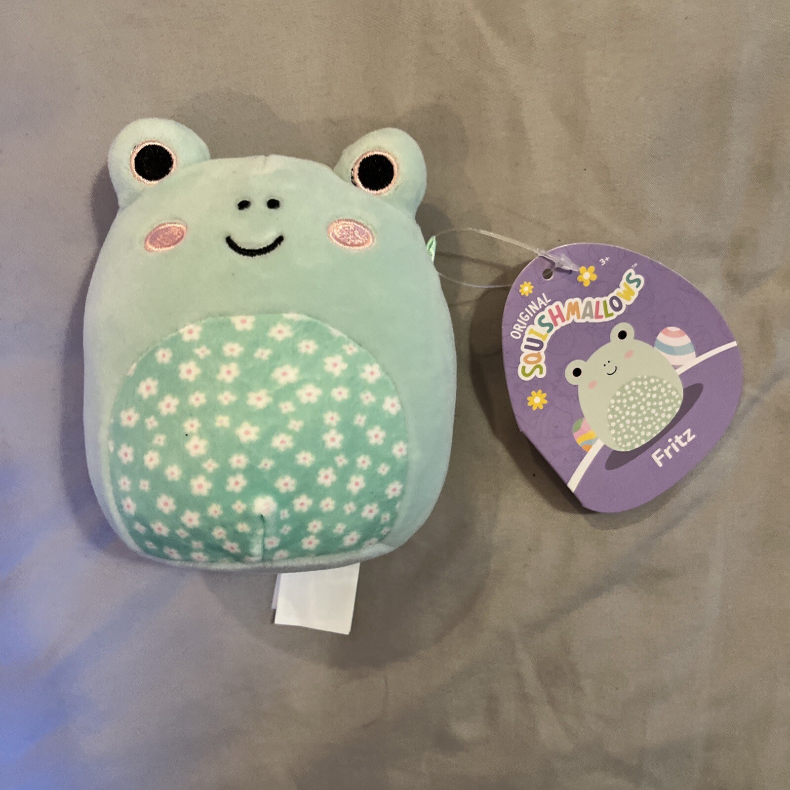Squishmallow Frog Fritz Frog 4” Flower Belly Easter Plush Squishmallows ...